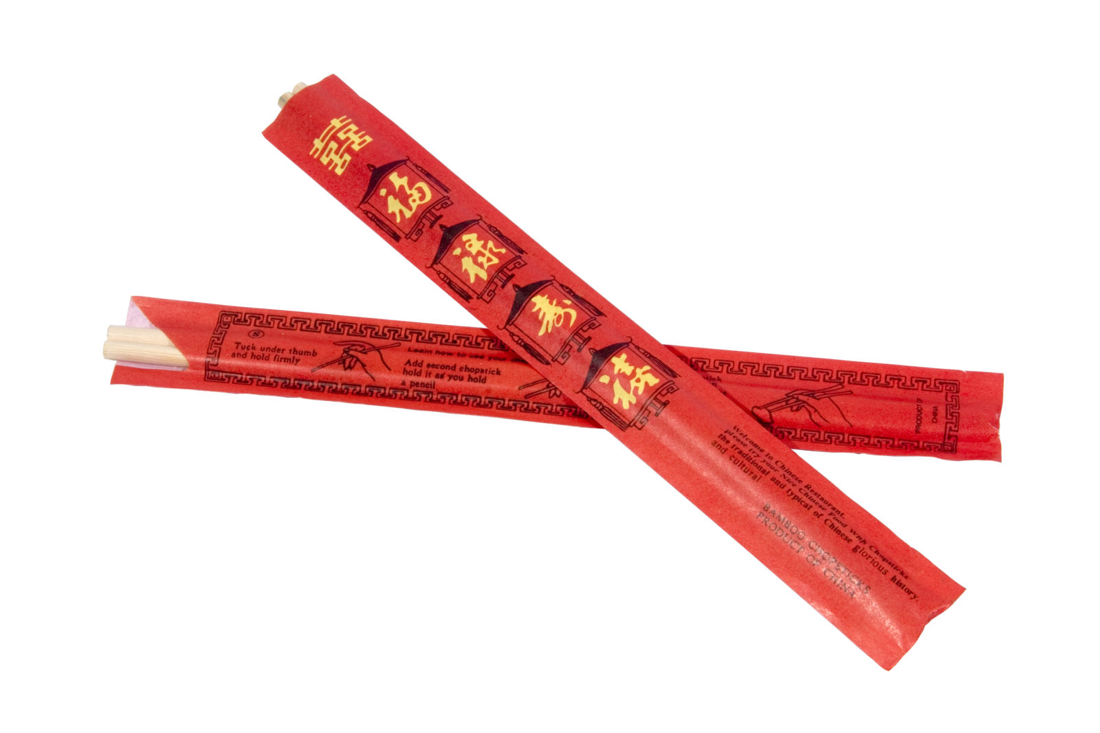 » Individually Wrapped Bamboo Chopsticks (Red) - Town Food Service ...